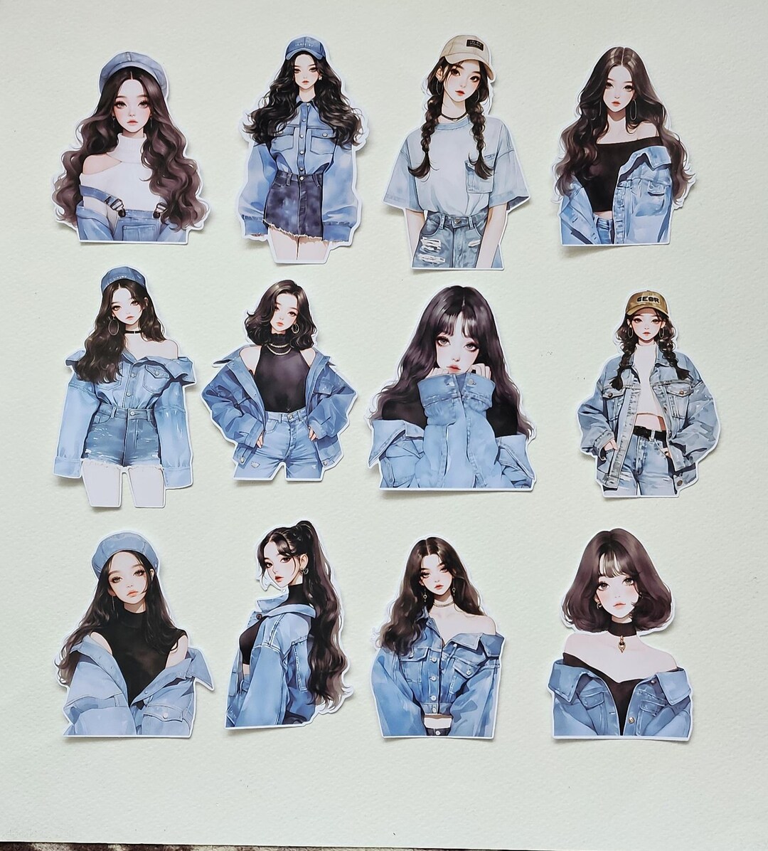 Girl in Denim | Sticker Paper | 71poysjournal | 12 Pcs | Glossy | Paper ...