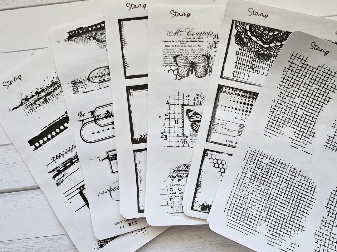 Stamp Sticker Series I | Sheet | 6 Sheet | Adhesive - Etsy