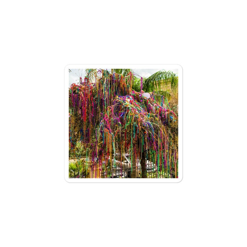 NOLA Tulane Mardi Gras Bead Tree Bubble-free Stickers | New Orleans ...