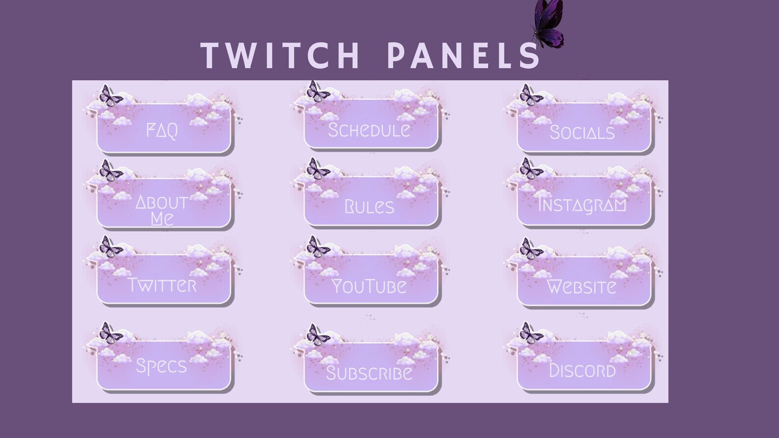 Twitch Panels Cute Custom Twitch Panels Twitch Panels Girly | Etsy