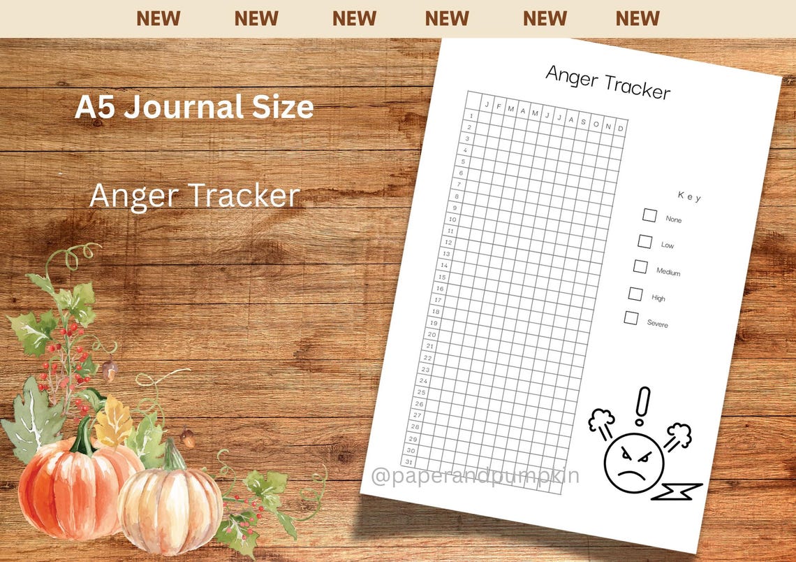 Anger Tracker: Printable Journal Page, Daily Mood Tracker (PDF) - Etsy