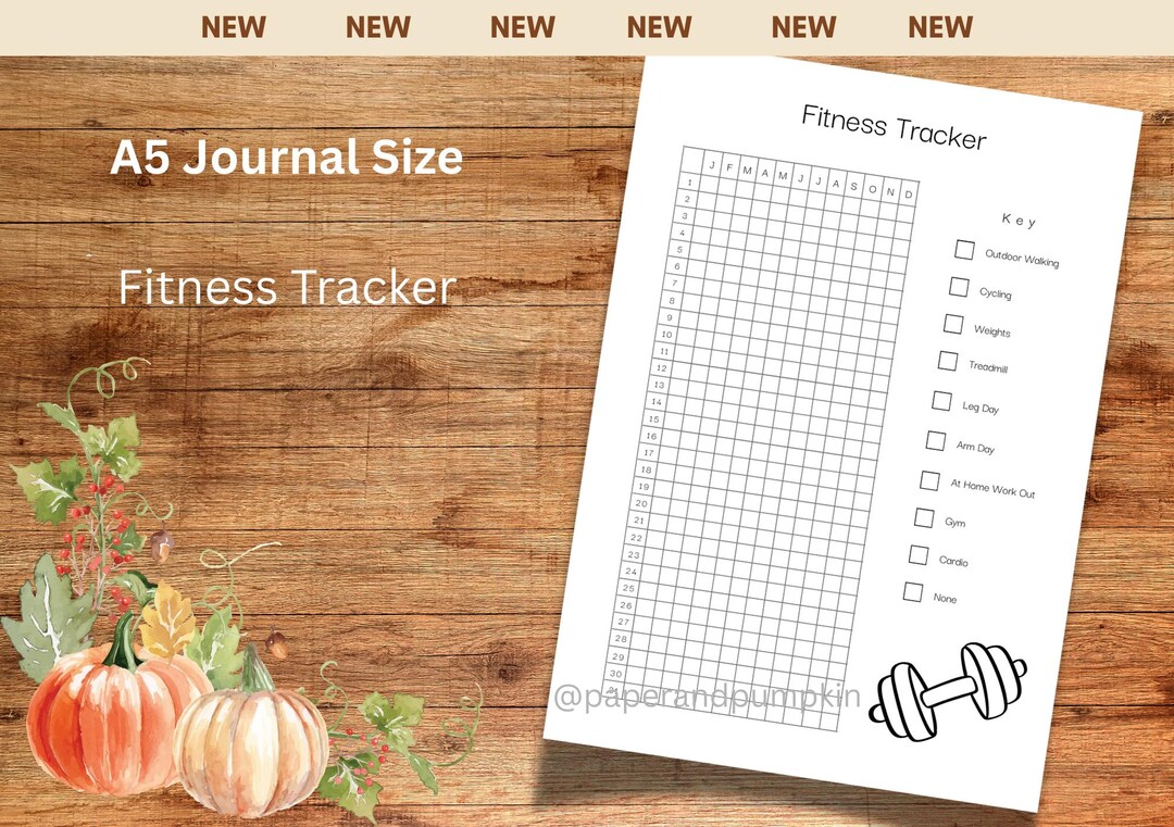 Fitness Tracker Printable: Yearly Exercise Journal (A5) - Etsy