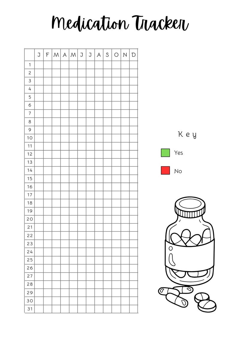 Medication Tracker - PRINTABLE Journal Page - Medication Tracker ...