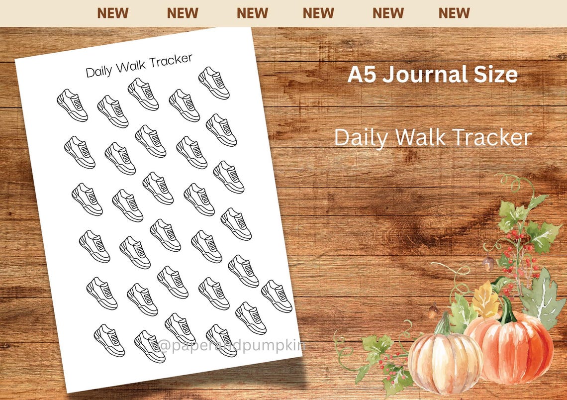 Printable Daily Walk Tracker: Fitness Journal Page (PDF Pattern) - Etsy