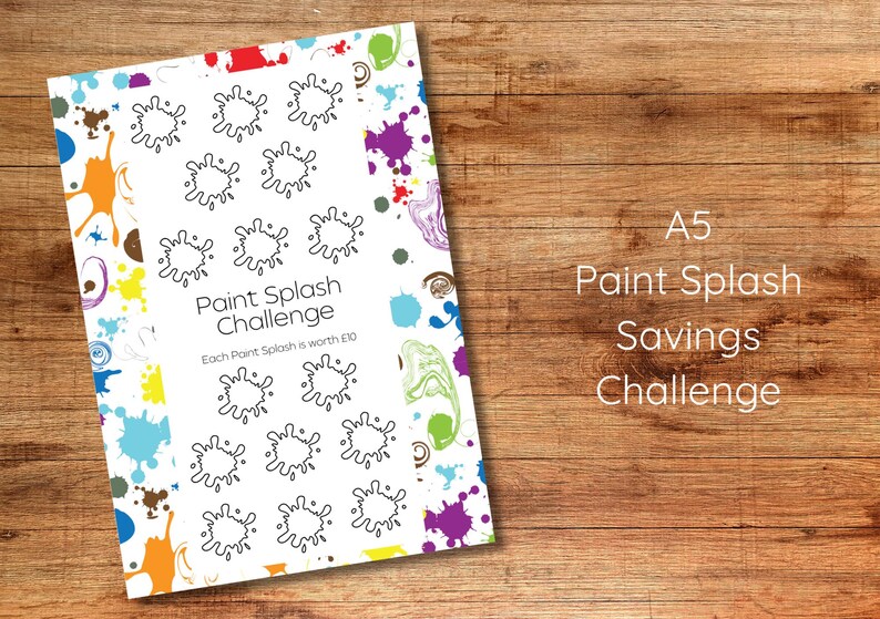 Paint Splash Savings Challenge: Printable Budget Binder Insert (digital ...