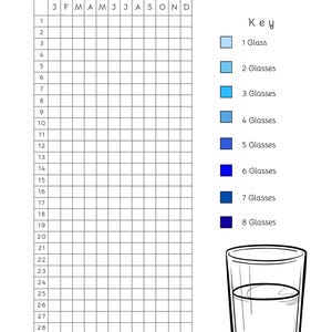Water Tracker - PRINTABLE Journal Page - Health Tracker - Yearly Page ...