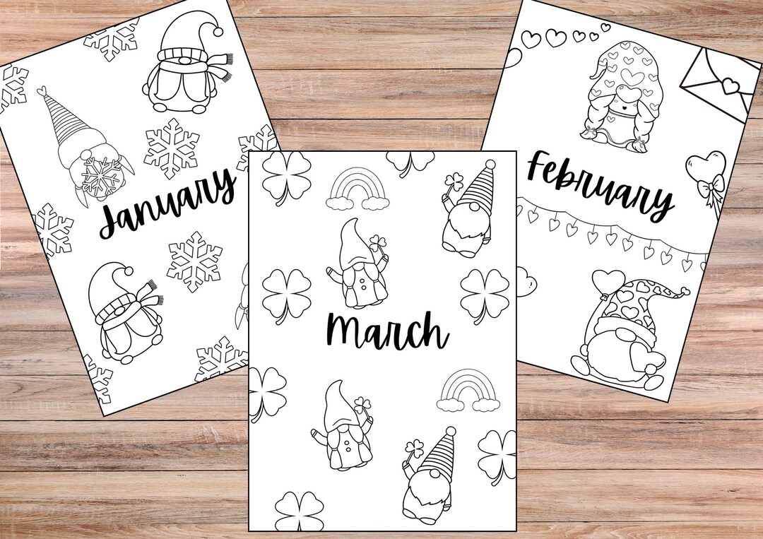 12 Month Title Page Bundle- 12 Month Cover Pages - PRINTABLE Title Page ...