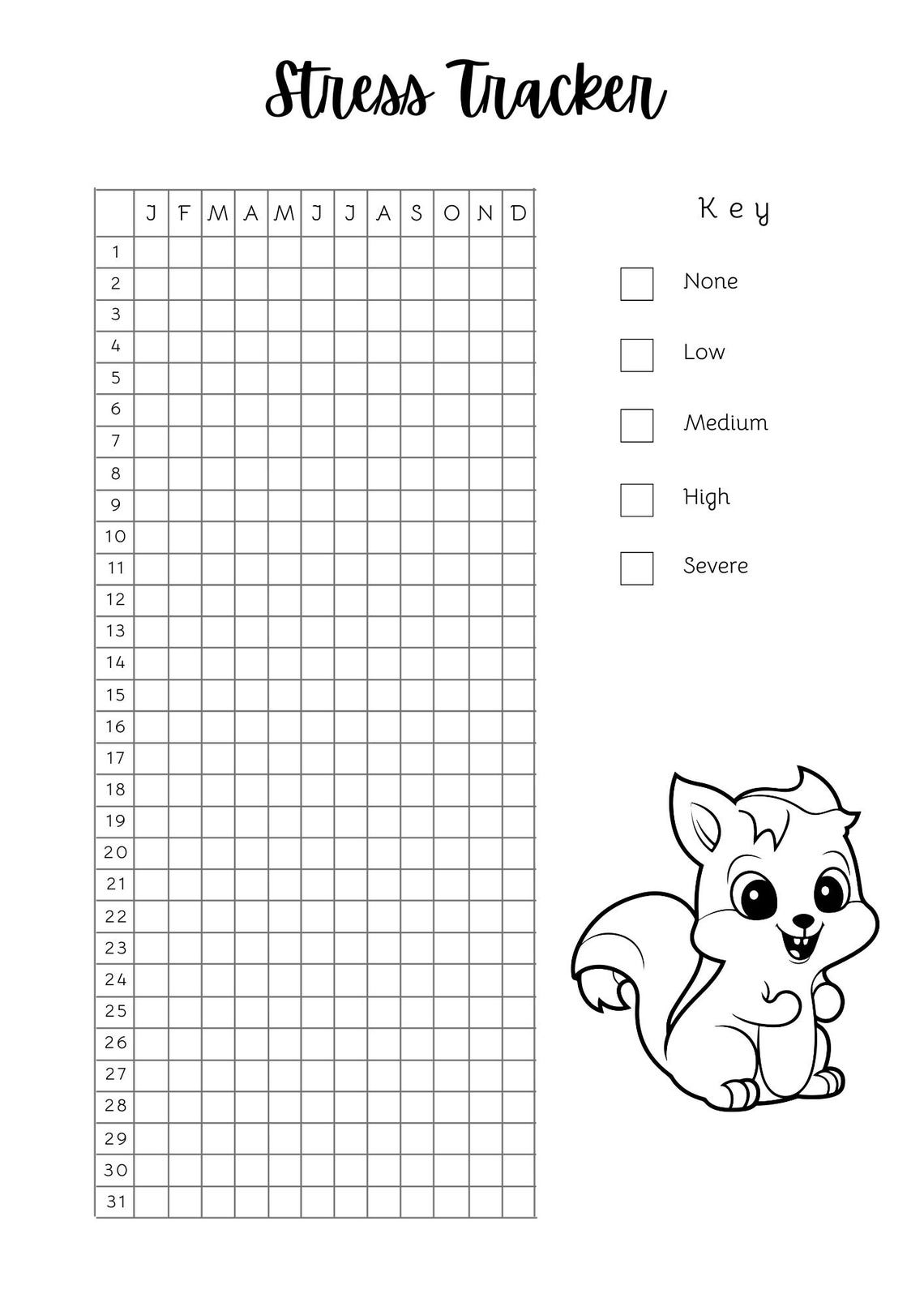 Stress Tracker - PRINTABLE Journal Page - Health Tracker - Stress ...