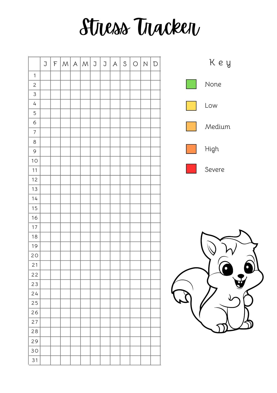 Stress Tracker - PRINTABLE Journal Page - Health Tracker - Stress ...