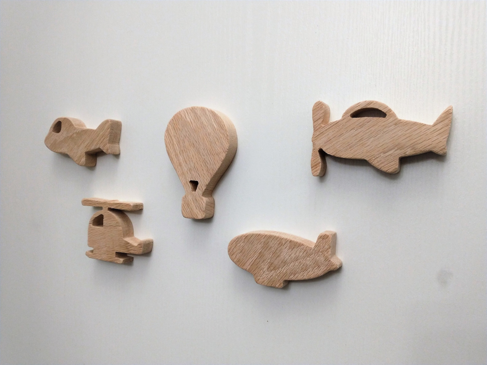 Airplane Themed Wall Hooks, 5 Coat Hooks, Solid Wood Hallway Hooks, Jet ...