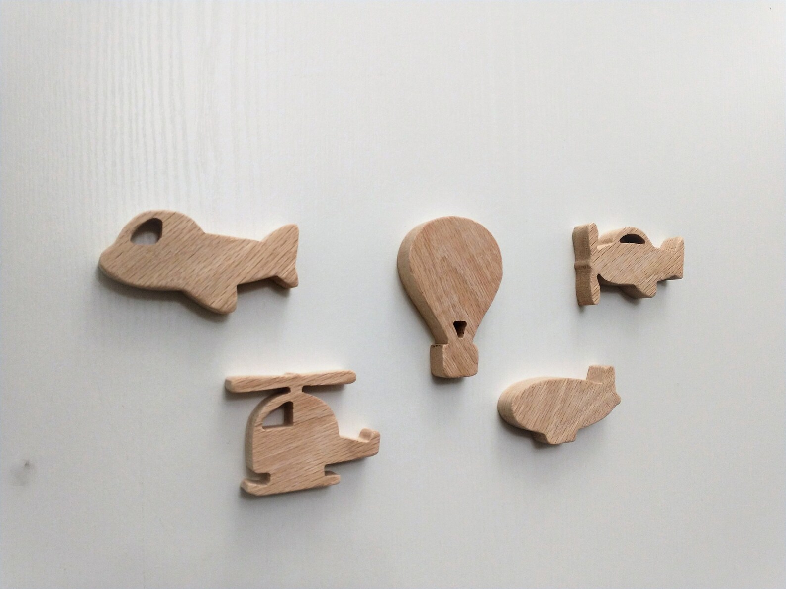 Airplane Themed Wall Hooks, 5 Coat Hooks, Solid Wood Hallway Hooks, Jet ...