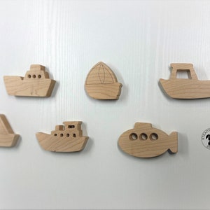 Boat Ship Themed Solid Oak Wall Hooks, 6 Coat Hooks, Wood Ships, Solid ...