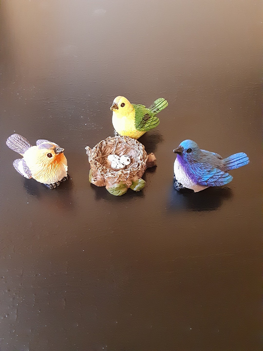 4pc Miniature Birds & Nest - Etsy