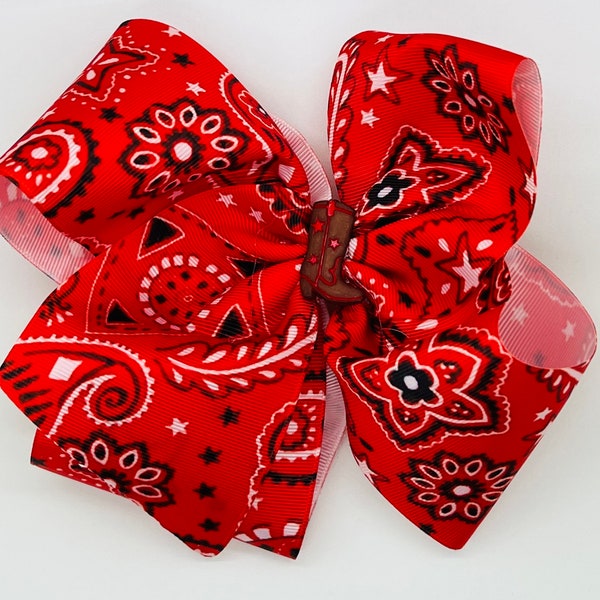Red Bandana Bows - Etsy