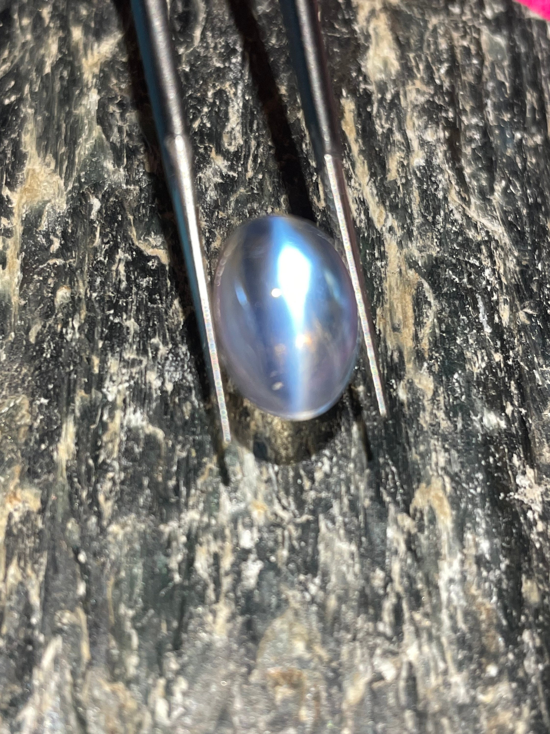 Natural Rainbow Moon Stone Cat’s Eye With Blue Fire 6.11 Cts AAA ...