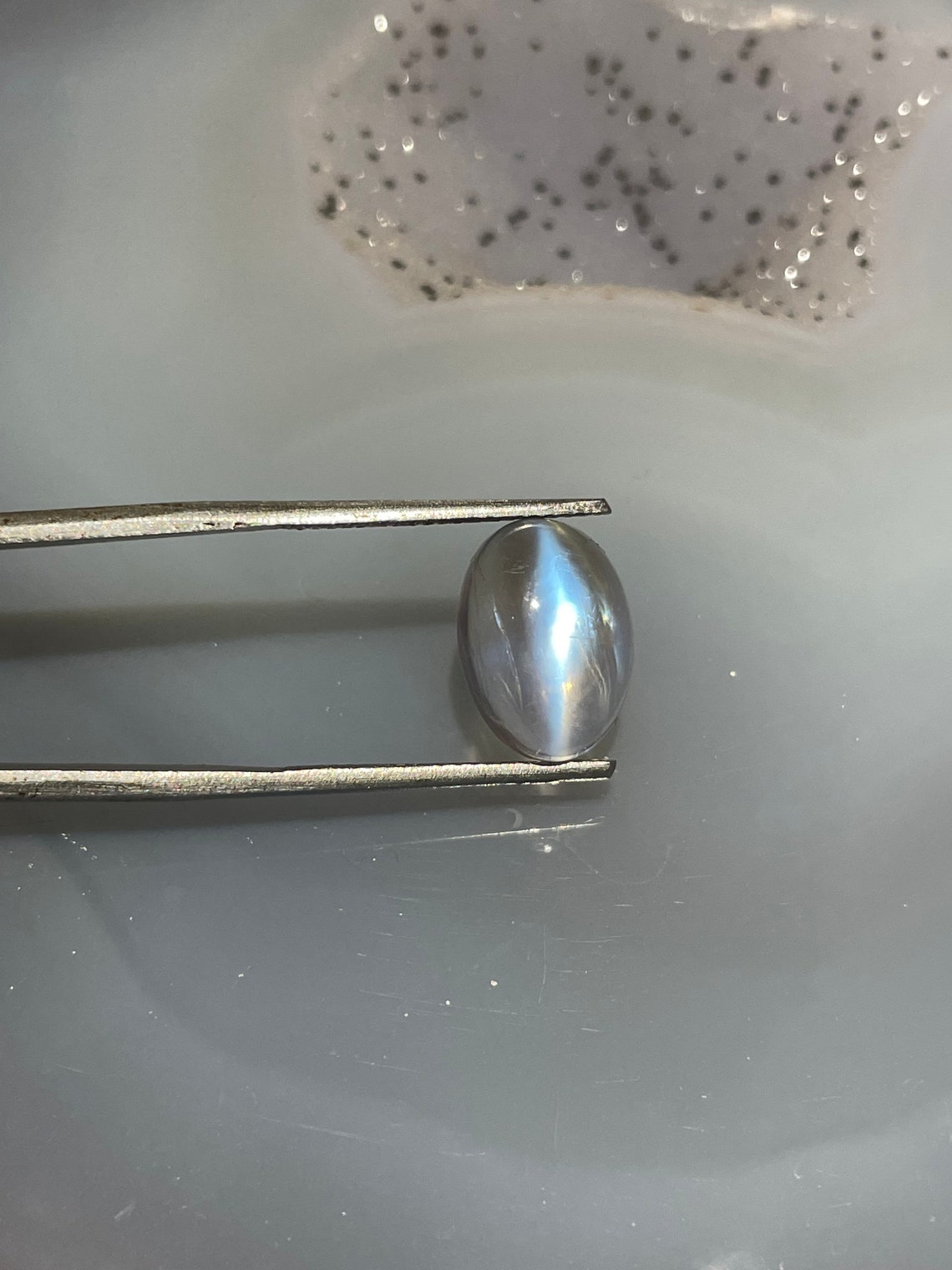 Natural Rainbow Moon Stone Cats Eye With Blue Fire 6.11 Cts | Etsy