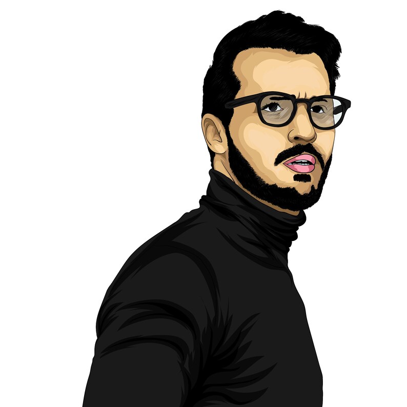 Cartoon Portrait Custom Cartoon Portraitvector Portrait - Etsy