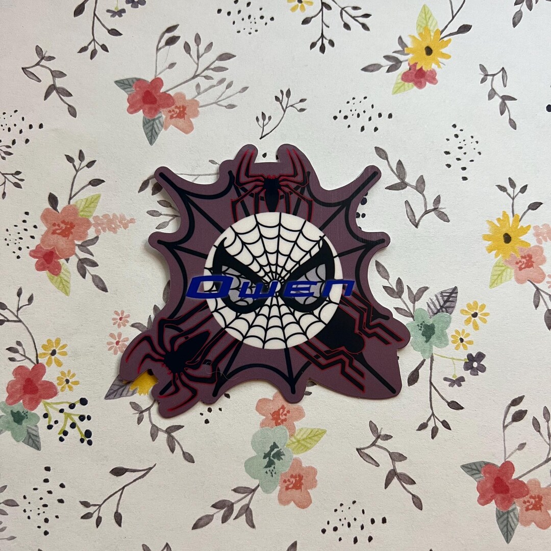 Spidey Custom Name Sticker - Etsy