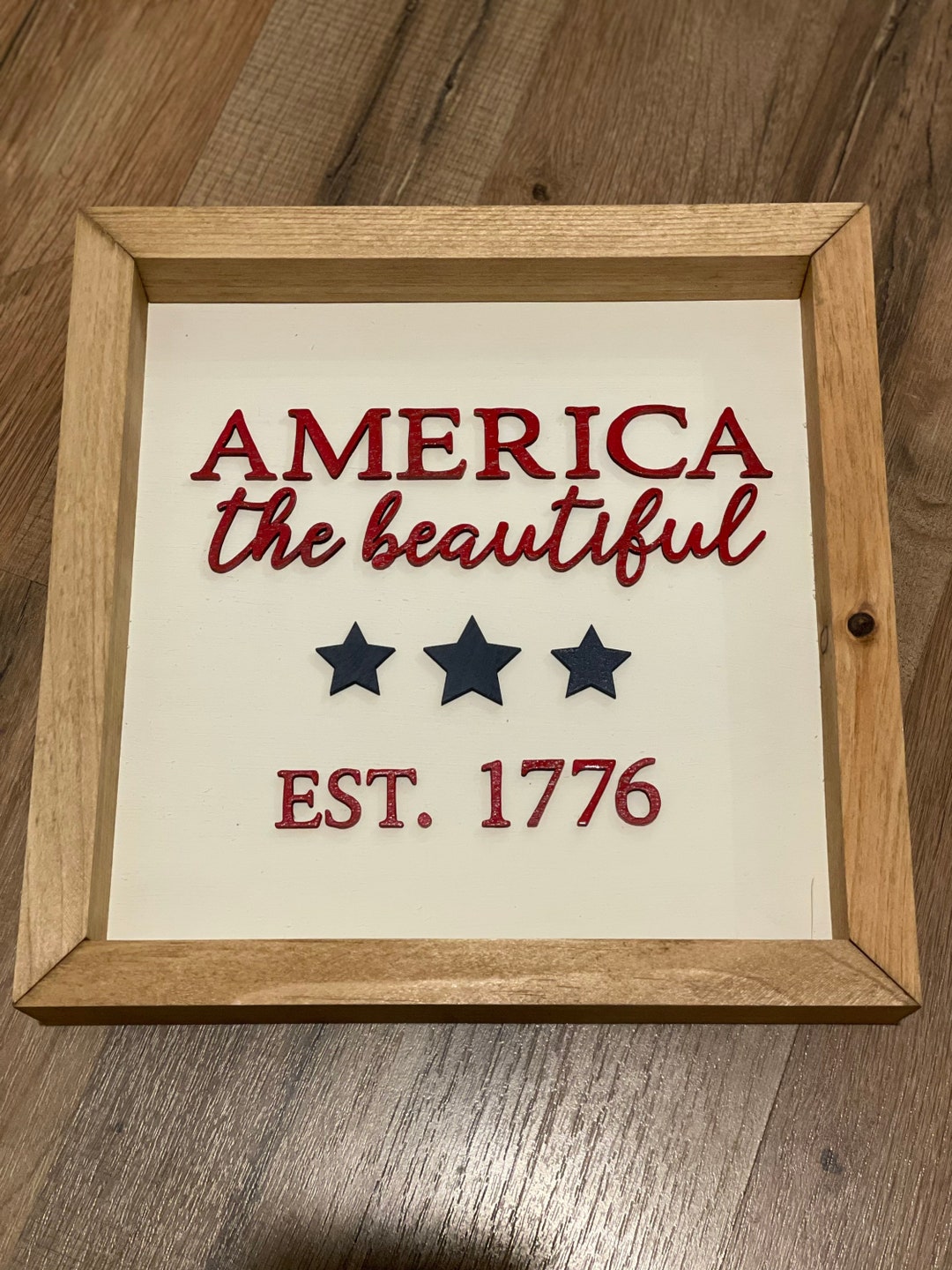 America the Beautiful Wall Sign | Wood Decor | 3D Lettering | Handmade ...