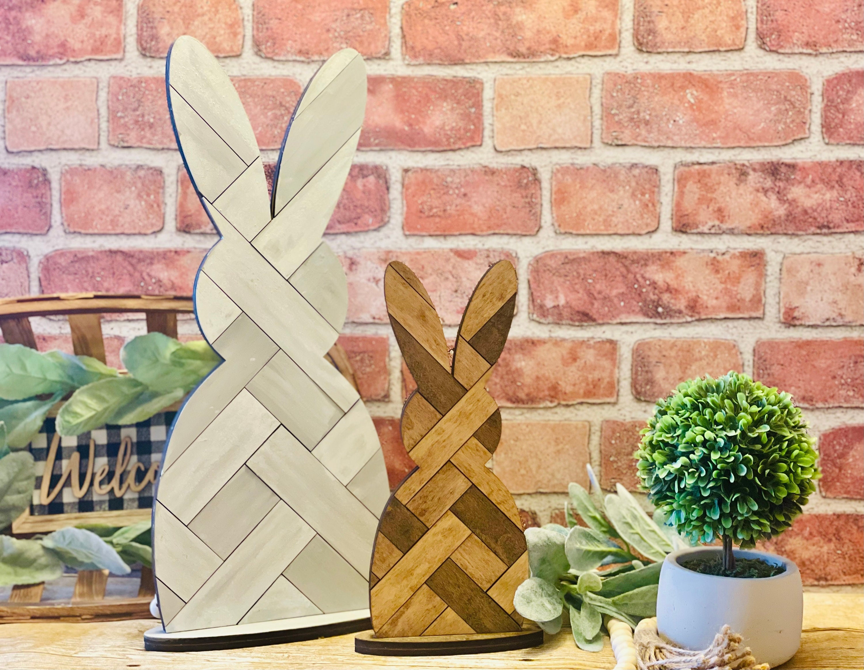 Pallet Wood Painted Bunny Shelf Sitter | Easter Shelf Sitter ...