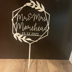 Custom Wood Wedding Cake Topper | Mr. and Mrs. Wedding Cake Topper ...