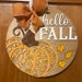 Hello Fall Front Door Decor |fall Door Hanger | 3D Lettering | Round ...