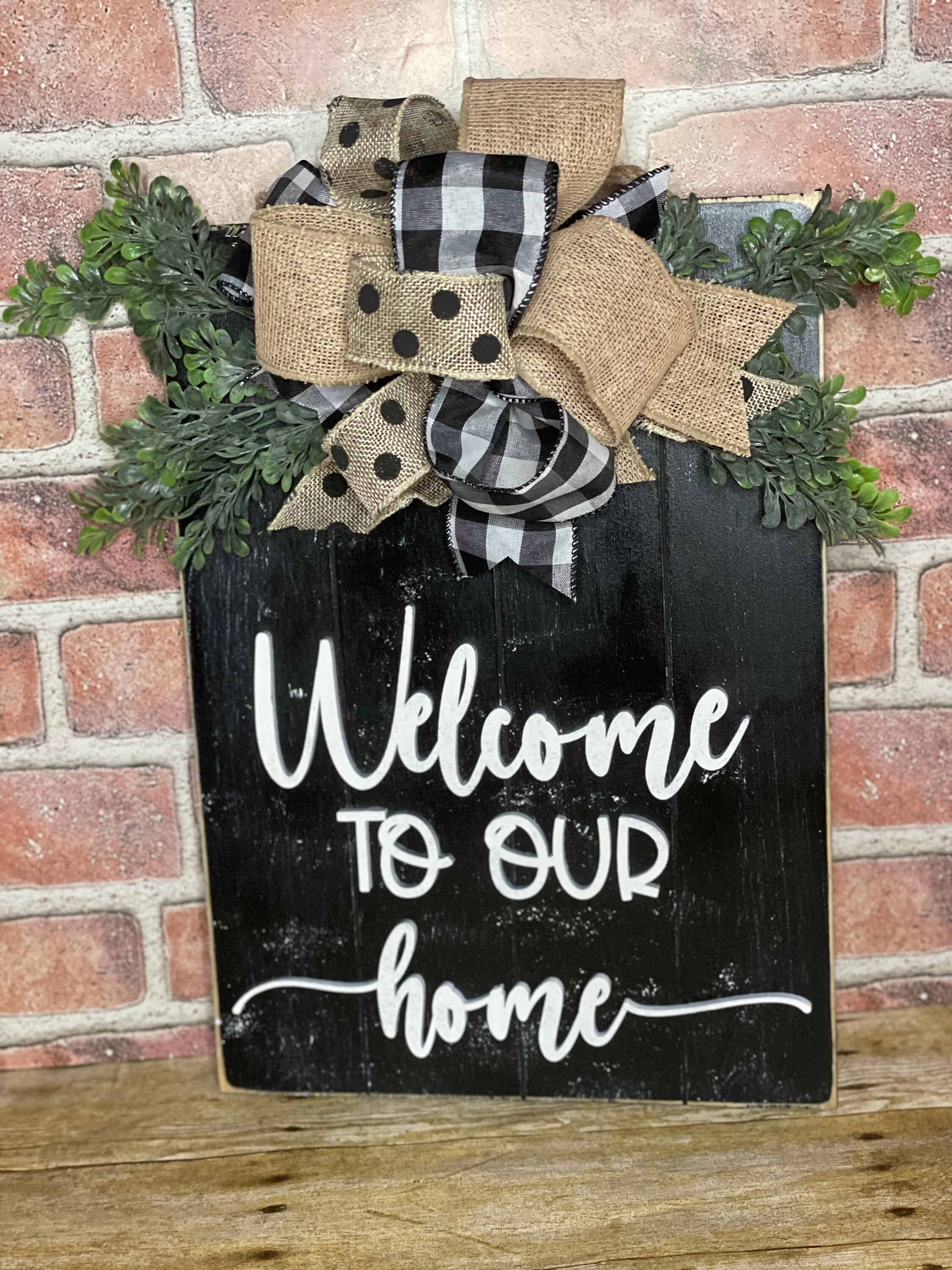Welcome Rectangle Farmhouse Door Hanger | Farmhouse Decor| | Front Door ...