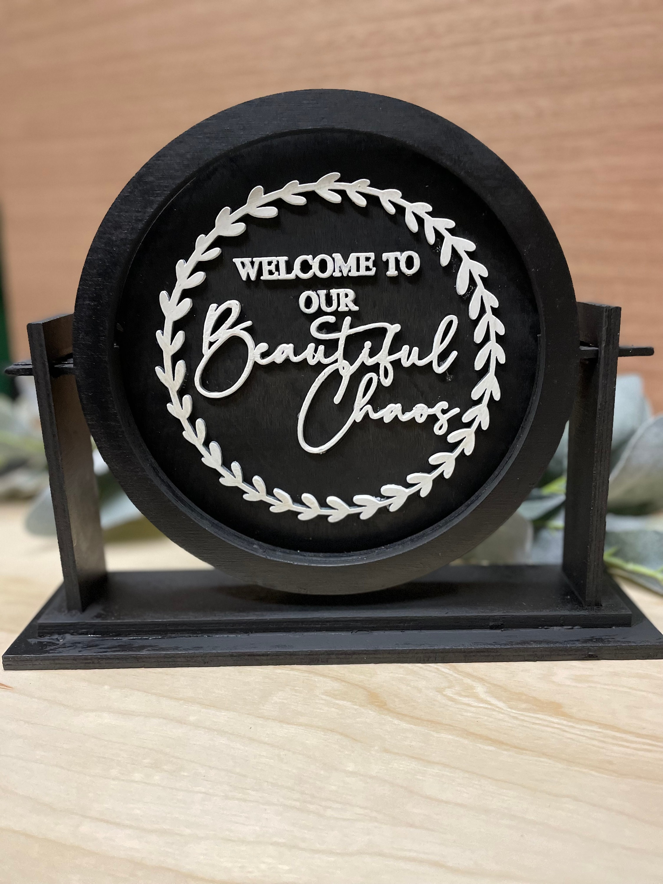 Round Tabletop Sign interchangeable Tabletop Sign - Etsy