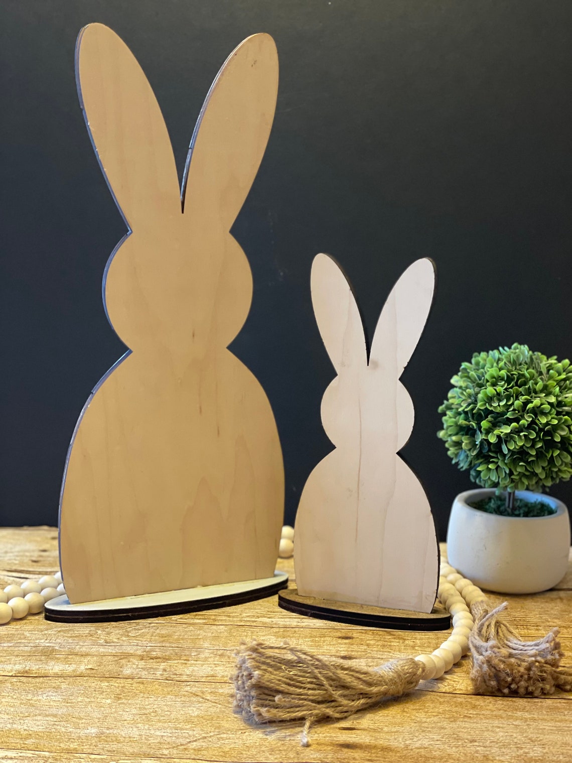 Pallet Wood Painted Bunny Shelf Sitter Easter Shelf Sitter Farmhouse ...