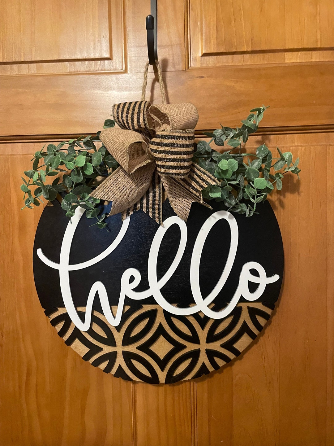 Hello Modern Front Door Decor | Hello Door Hanger | 3D Lettering ...