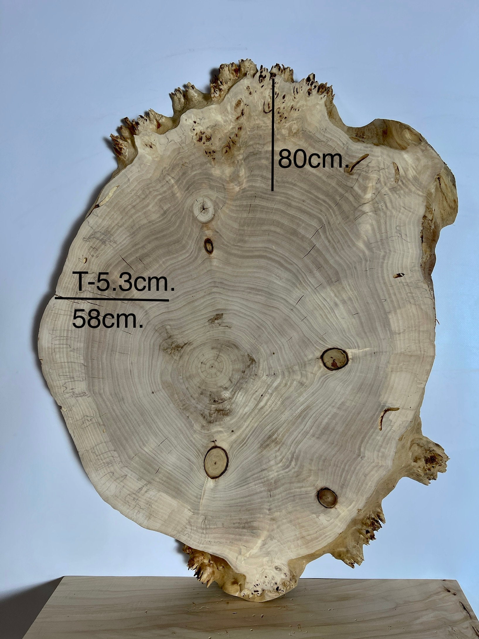 Live Edge Burl Poplar Slice 31.5x22.8x1.96in Dry Slab for Woodworking ...