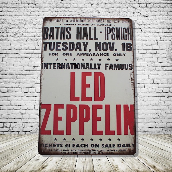 Led Zeppelin Tin Sign - Etsy