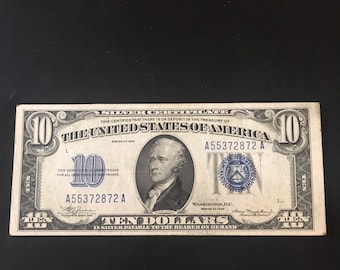 10 Dollar Bill 1934 - Etsy