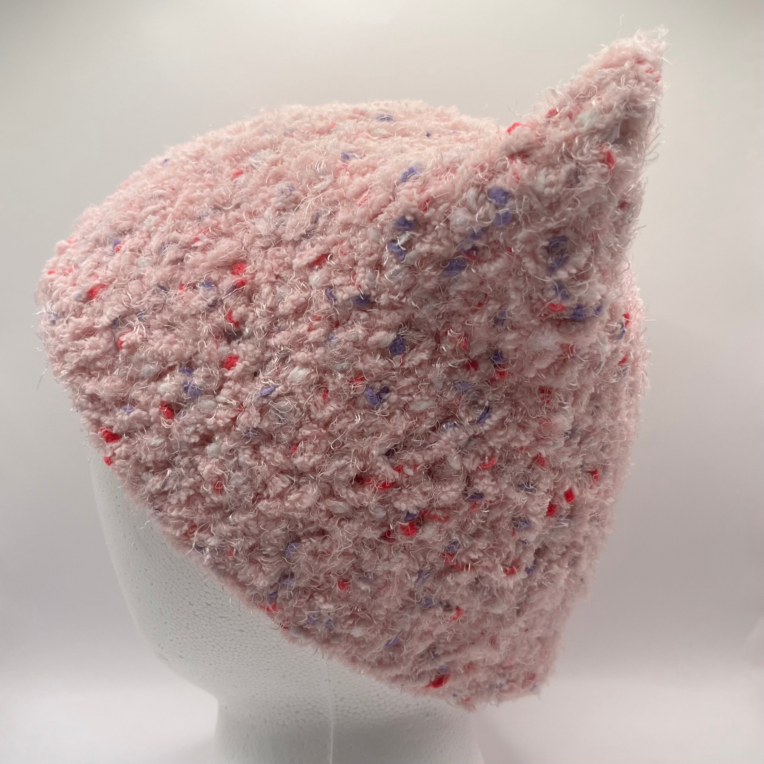 Strawberry Funfetti Cat Hat | Crochet Fuzzy Cat Hat - Etsy