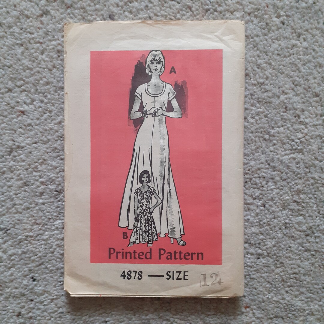Anne Adams Printed Pattern No 4878 Vintage Dress Pattern 1975 Sz 12 ...