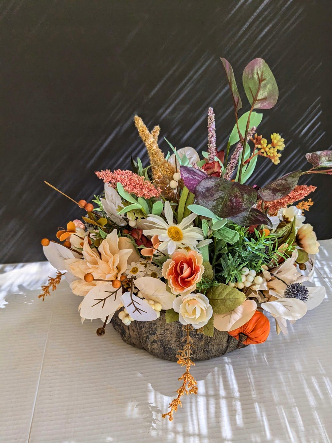 Fall Floral Arrangement, Autumn Table Arrangement, Thanksgiving Decor ...