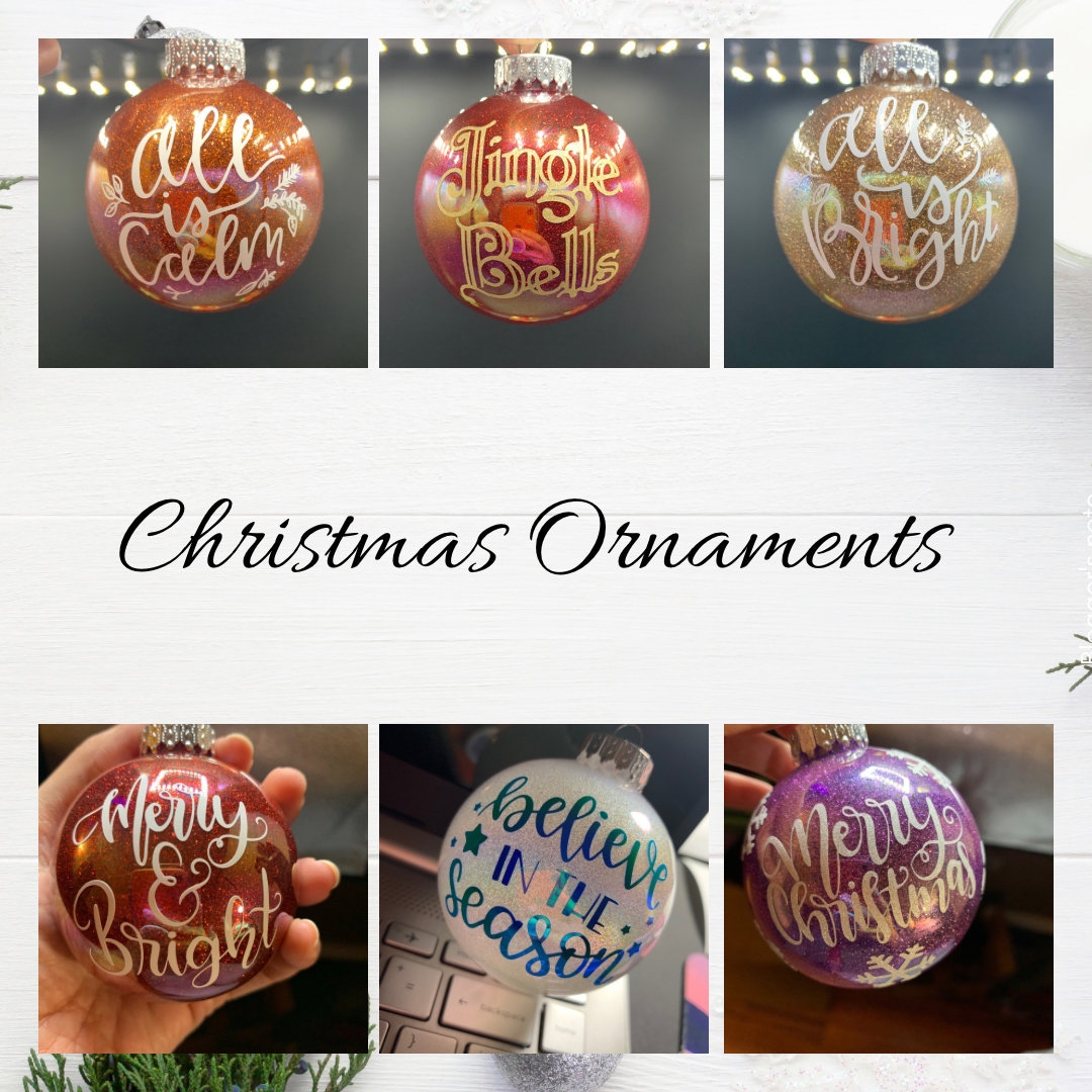 Custom Handmade Christmas Ornaments/glitter Ornaments/christmas Themed ...