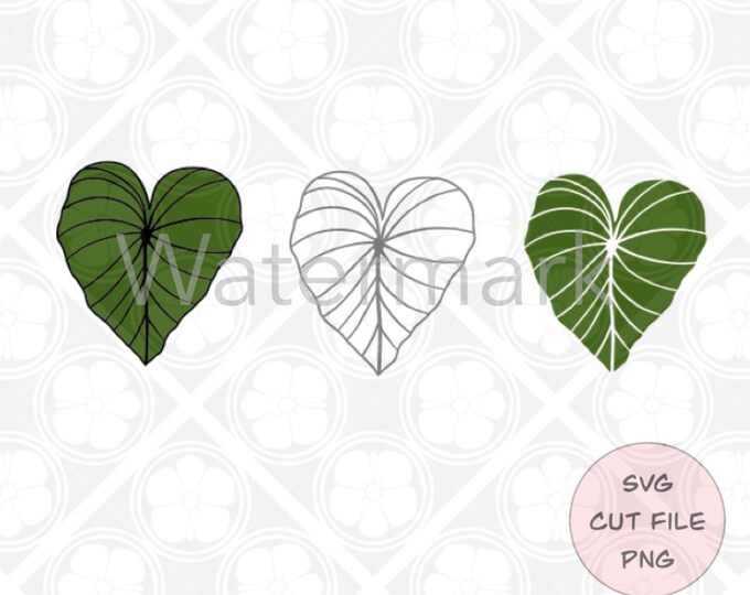 Hawaiian Kalo Taro Leaf SVG PNG, Hawaii Flora and Fauna Tropical Leaf ...