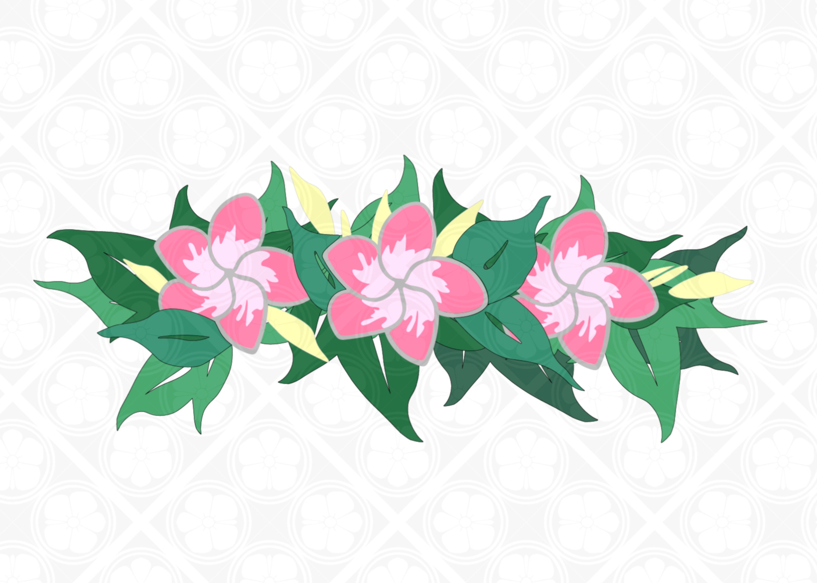 Plumeria Haku Lei SVG Cut File PNG Digital Download Flower | Etsy