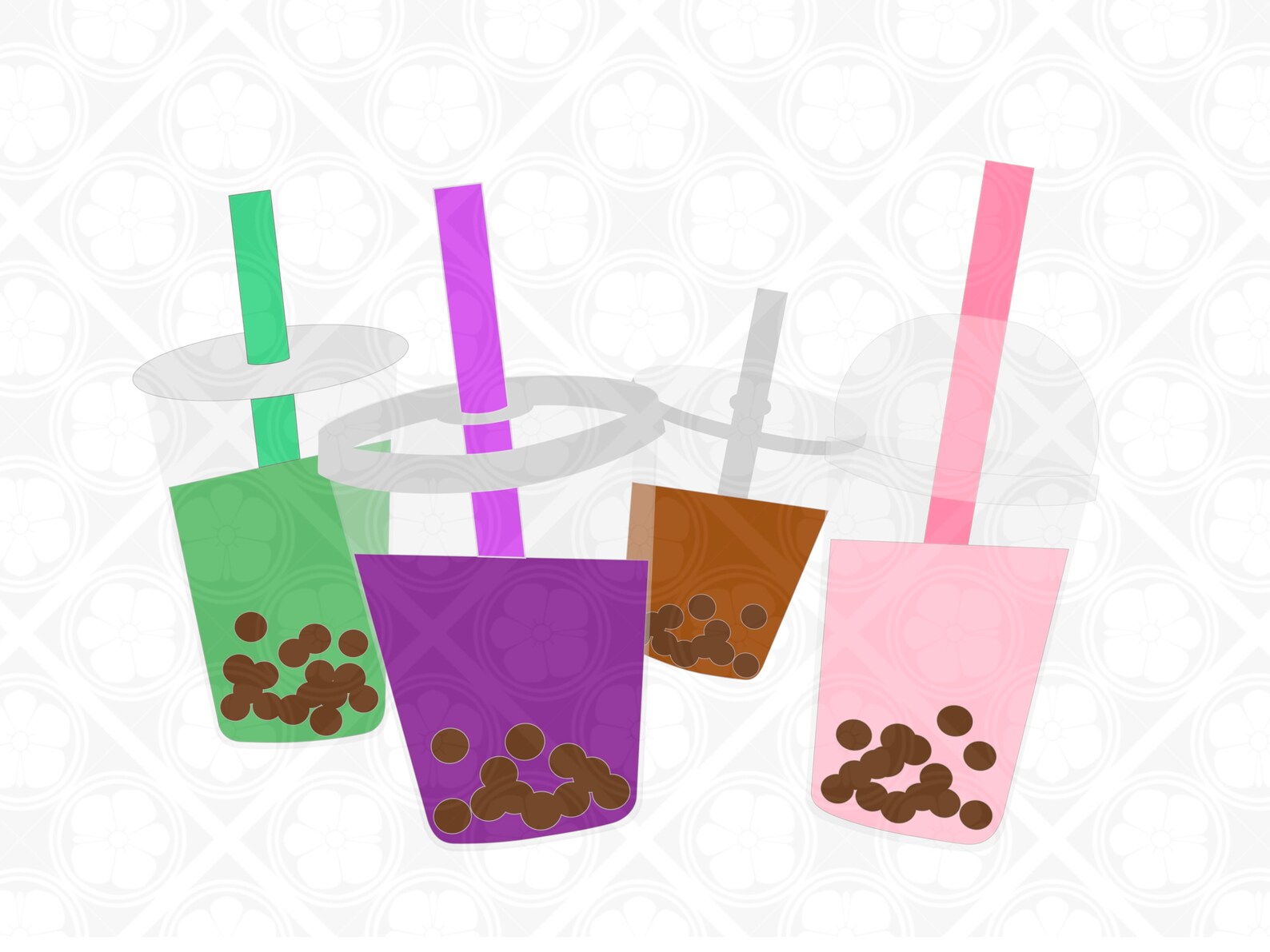 Boba Bubble Tea Svg Cut File Png Clipart Instant Digital Etsy