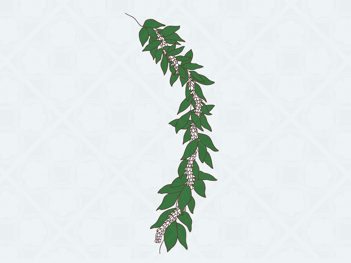 Maile Leaf And Pikake Lei Strand Svg Png Instant Digital Etsy Canada