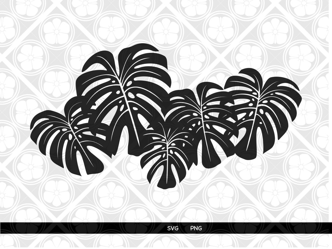 Monstera Row Laser Cut File SVG PNG Clipart Instant Digital - Etsy Hong ...