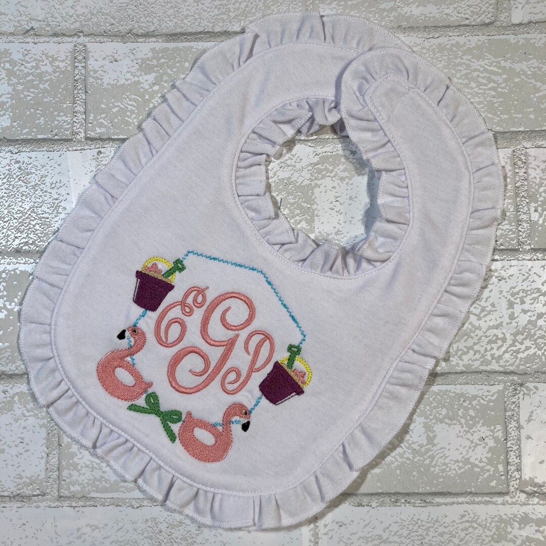 Flamingo Float Bib / Beach Vacation Bib / Pool Party Bib / Summer Bib ...