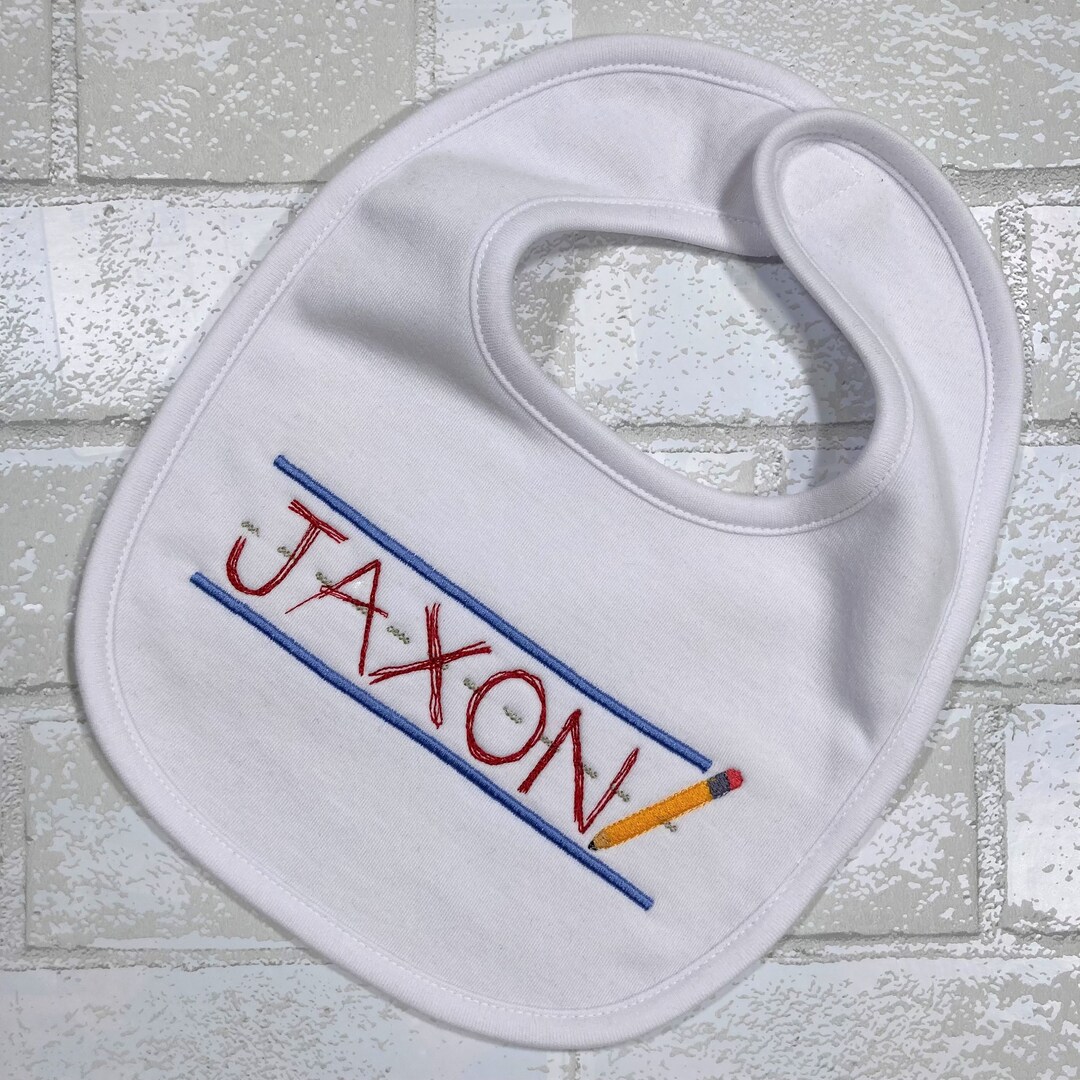 Pencil and Paper Bib / Back to School Bib / Daycare Bib / Pencil Sketch ...