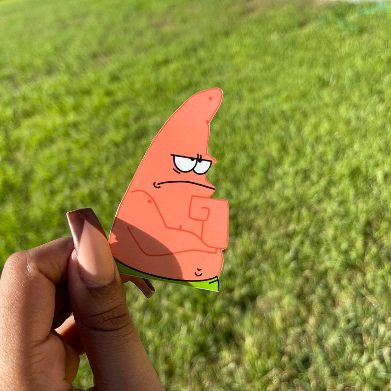 Patrick Star Thinking Face Sticker Spongebob Meme Sticker | Etsy Ireland