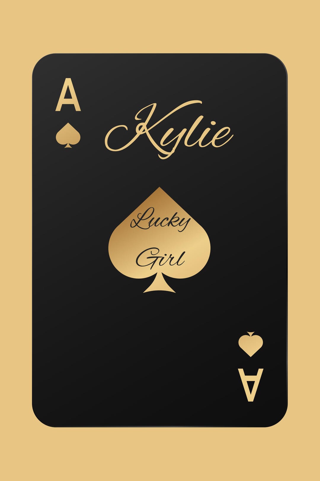 Gold Ace of Spades Personalized Novelty Art 4 X 6 Gold Black Ace of ...