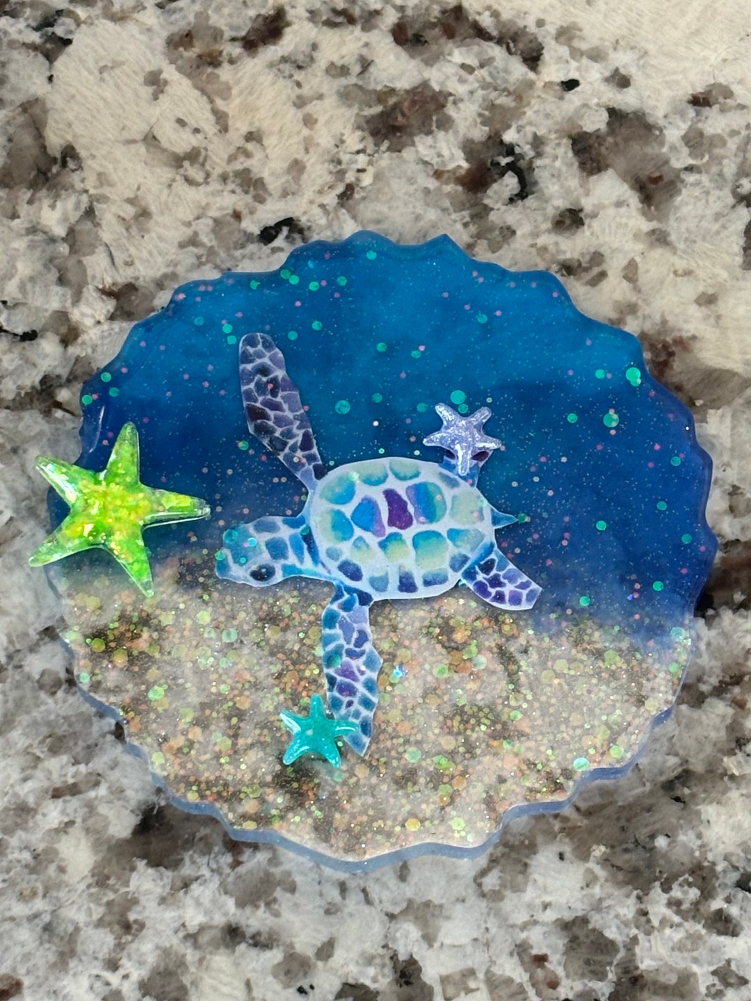 Watercolor Sea Turtle Trinket Dish Coaster Beach Jewelry Gifts Beach ...