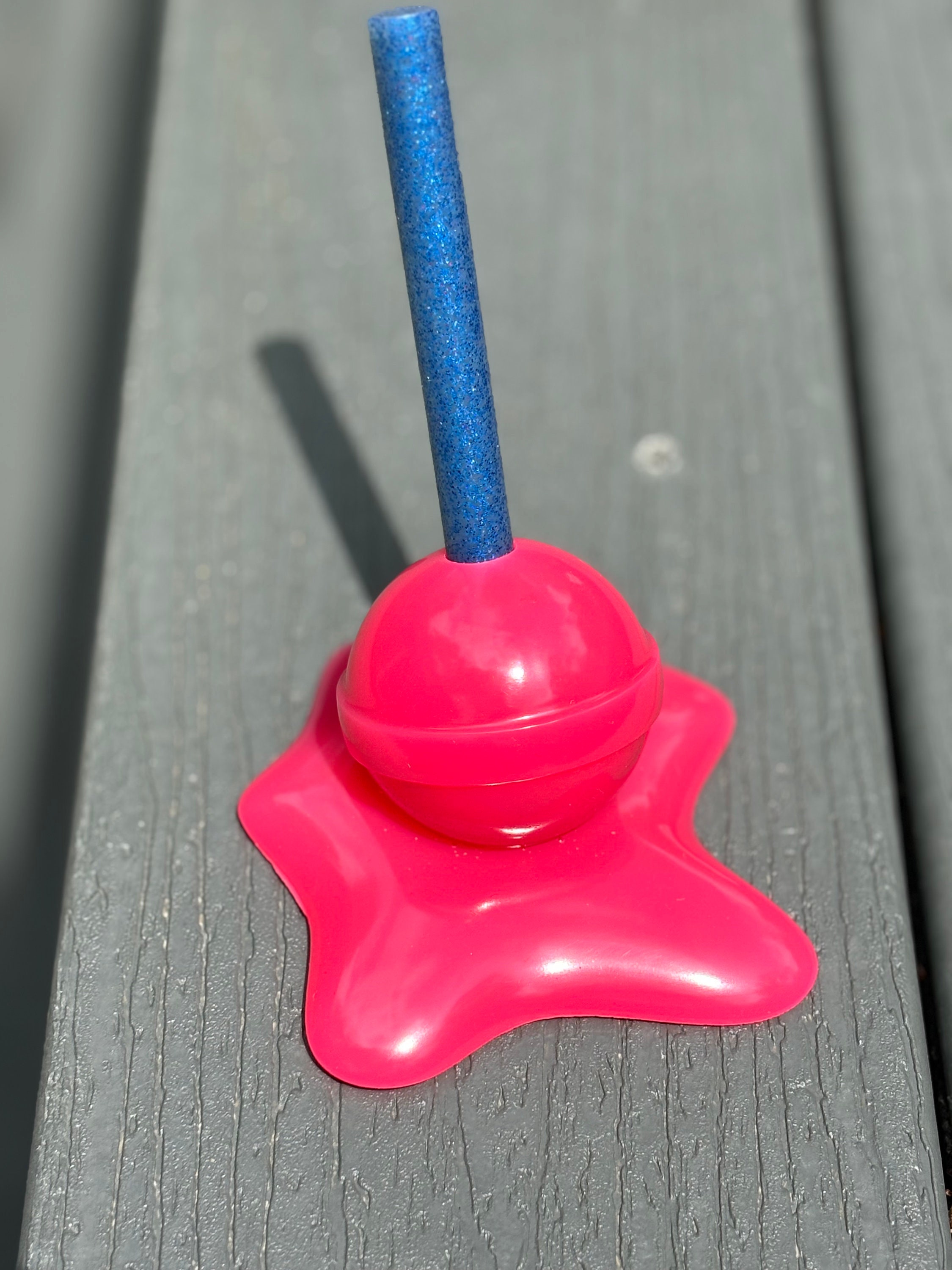 Pink Cherry Resin Melted Lollipop Ring Holder Fake Novelty Candy ...