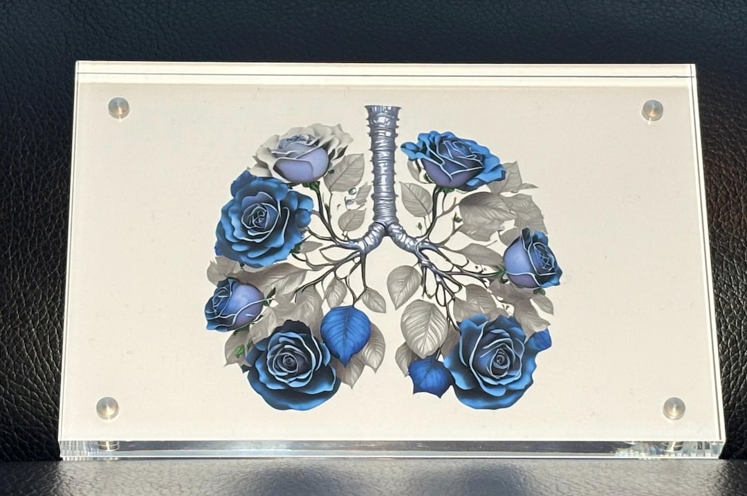 Anatomical Lungs Art Blue Floral Roses Motif Lung Anatomy Art Photo 4 X ...
