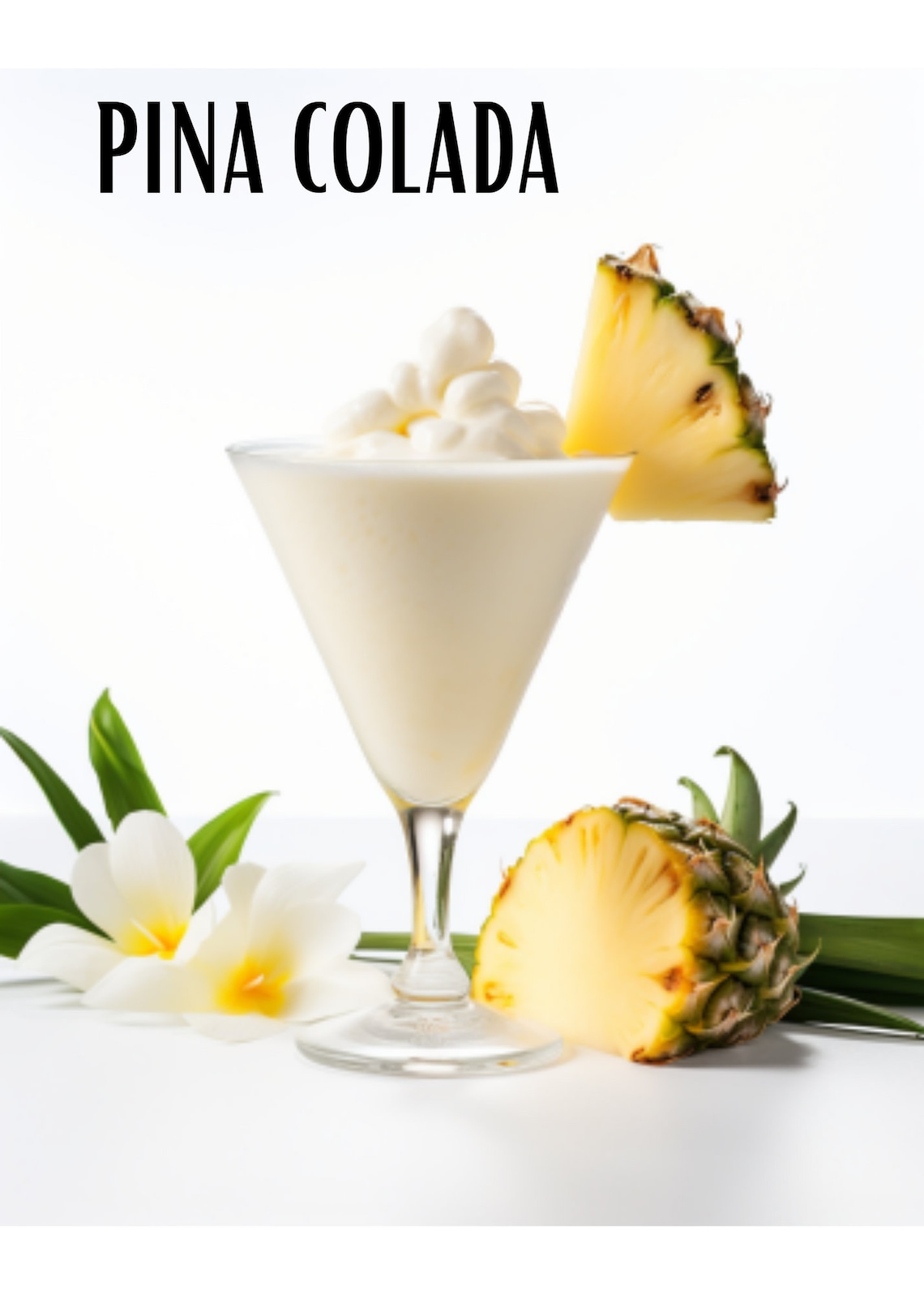 Pina Colada Cocktail Wall Art 2, Frameless Set of 5 Trendy Prints ...